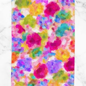 Abstract Spring Flower Hand Towel - Kitchen Towel - Bathroom Hand Towel - Dish Towel - Cotton Terry Cloth - 15"x25"