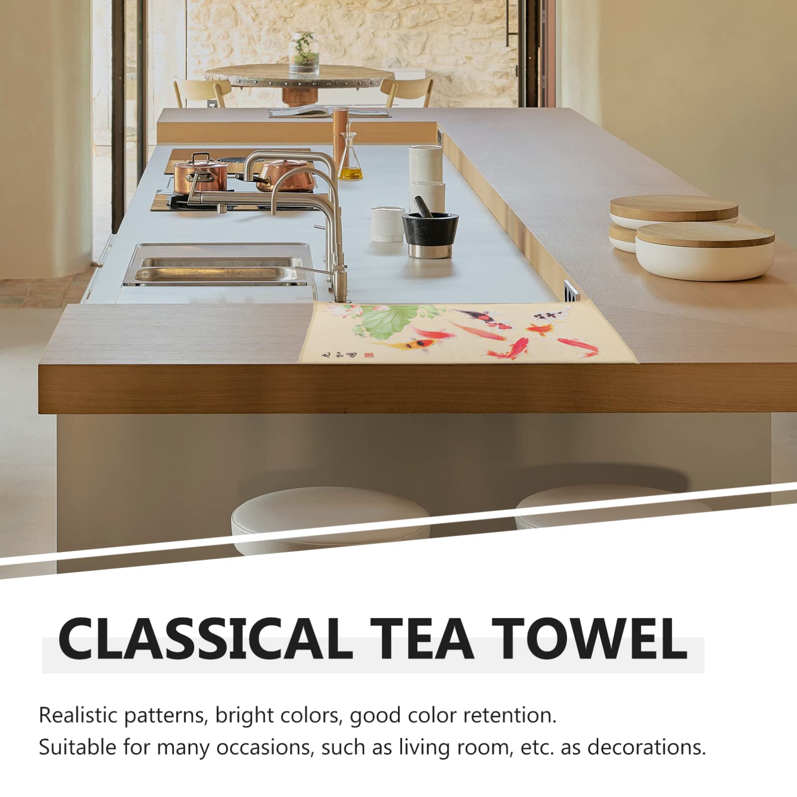 DECHOUS 2pcs Tea Towel Dish Towels for Kitchen Teacup Towels Kitchen Hand Towels Tea Table Towel Flour Sack Towels Fast Drying Towel Teaware Cleaning Rag Kitchen Towel Coral Fleece Spring