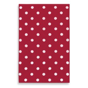 Cackleberry Home Red with White Polka Dots Kitchen Towels Cotton 18 x 28 Inches, Set of 3