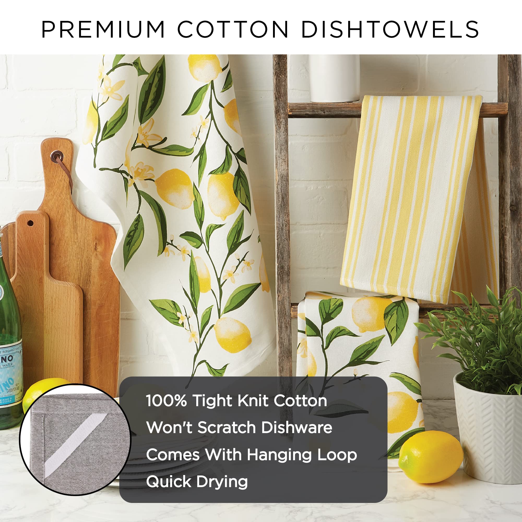 DII Quarantine Collection Dishtowel Set, Staycation, 18x28, 3 Piece