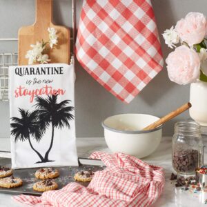 DII Quarantine Collection Dishtowel Set, Staycation, 18x28, 3 Piece