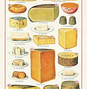 Cavallini Papers & Co, Inc. Cheese, Multi Tea Towel