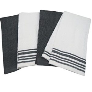 Mainstay Kitchen Towels - Set of 4 (Gray, White)