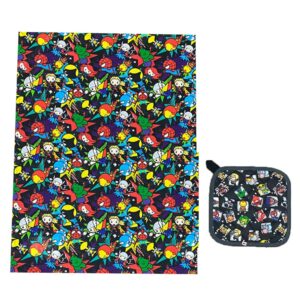 marvel kawaii dish towel and pot holder set