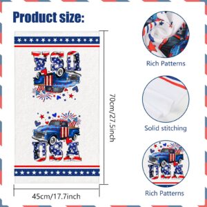 POILKMNI 2 PCS Home Kitchen Dish Towels, American Flag Stars Gnomes Tea Towels Decoration Hand Towels Decor Hand Towels for Cooking Baking