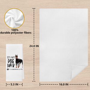 kunlisa Funny Doberman Dog Absorbent Kitchen Towels and Dishcloths 16×24 Inches Set of 4,Cute Doberman Lovers Gifts Hand Towel Dish Towel Tea Towel for Kitchen Bathroom Decor,Doberman Owners Gifts