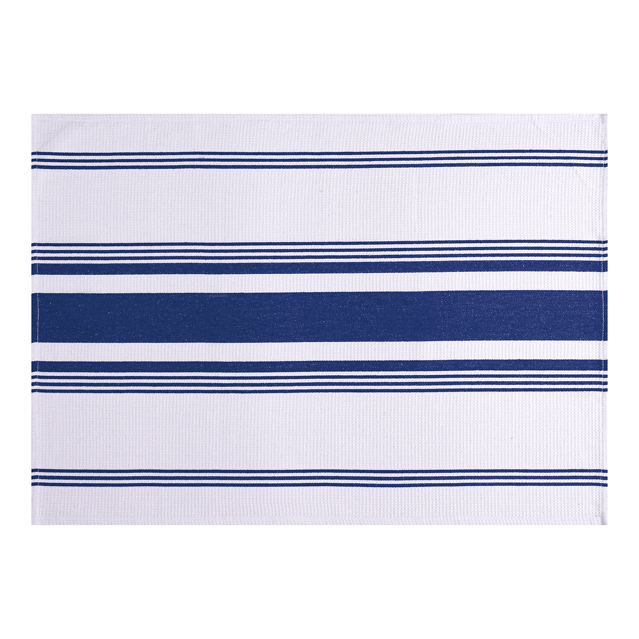 RIANGI Kitchen Towels Cotton (20x30 Inches 6 Pack) Blue And White Kitchen Towels Hand Towels With Hanging Loop Tea Towels For Kitchen, Absorbent Dish Towels, Best For Drying Dishes Navy Kitchen Towels