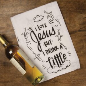 Primitives by Kathy 36912 LOL Made You Smile Dish Towel, 28", I Love Jesus, But…