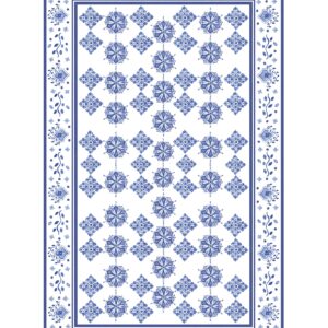 Le Cadeaux Moroccan Blue Melamine Spoon Rest and Tea Towel Set, large, white