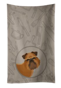 caroline's treasures ck2191ktwl brussels griffon in the kitchen kitchen towel dish cloths guest hand towel decorative bathroom towel for face,tea, dishcloth, kitchen and bath