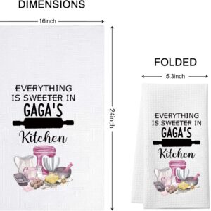 TSOTMO Gaga Gift Gaga Everything is Sweeter in Gaga’s Kitchen Grandma Kitchen Towel Dish Towel (Sweeter GAGA)