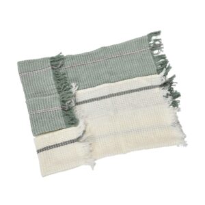 Creative Co-Op Cotton Waffle Weave Fringe, Set of 2 Colors Tea Towels, Multi