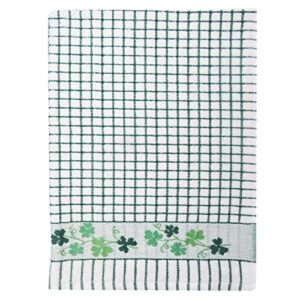 samuel lamont poli-dri jacquard towel white with green and shamrock trim