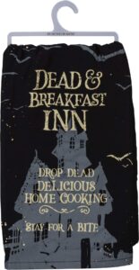 primitives by kathy - 100817 halloween dish towel, 28 x 28-inch, dead & breakfast