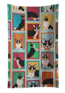 caroline's treasures mlm1112ktwl lots of tricolor cardigan corgi kitchen towel dish cloths guest hand towel decorative bathroom towel for face,tea, dishcloth, kitchen and bath