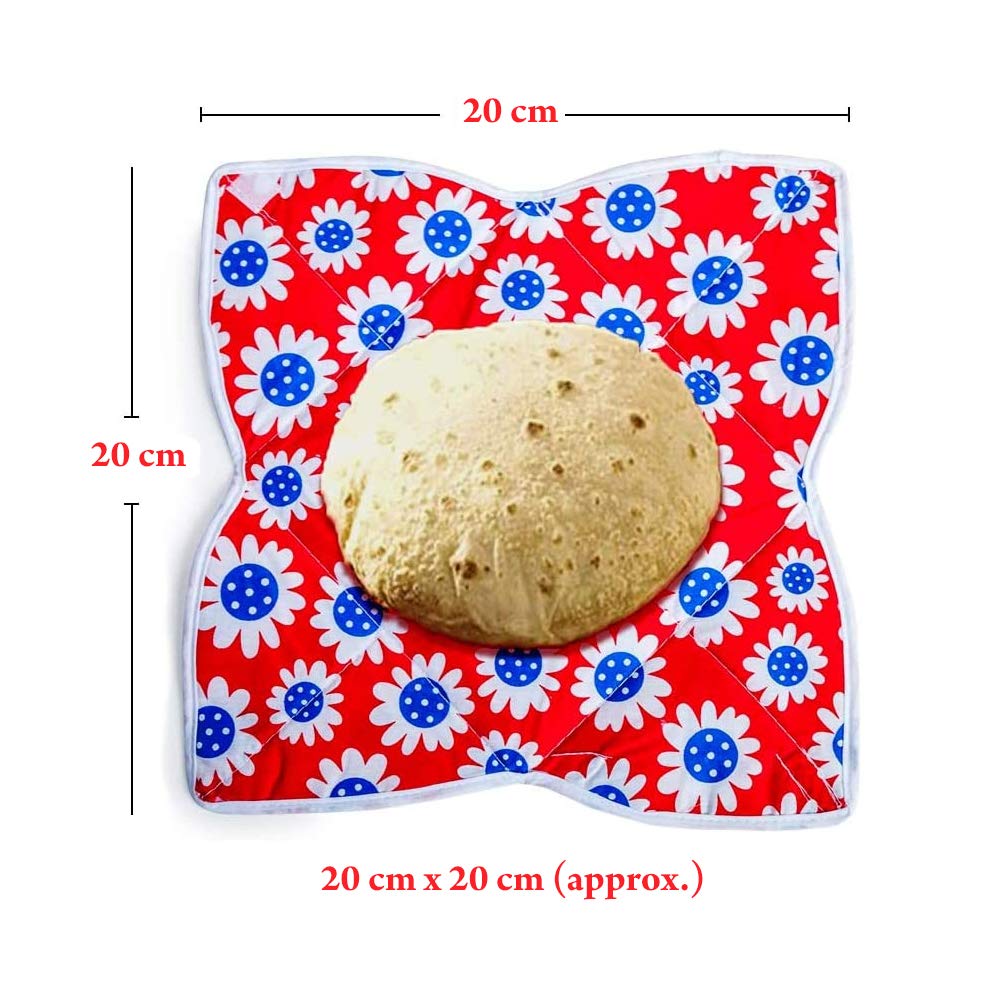 HealthAndYoga™ Roti, Tortilla & Breads Covering Cloth - Square Shape Cotton Cloth - Cotton Wrapping Cover