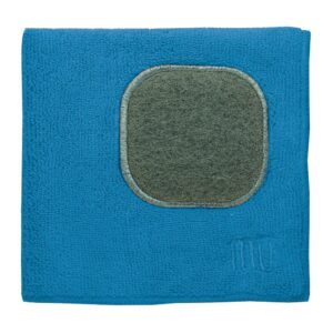 mu kitchen 12" x 12" microfiber dish cloth with scrubber, blueberry