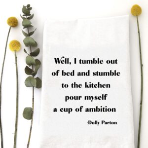 cup of ambition tea towel