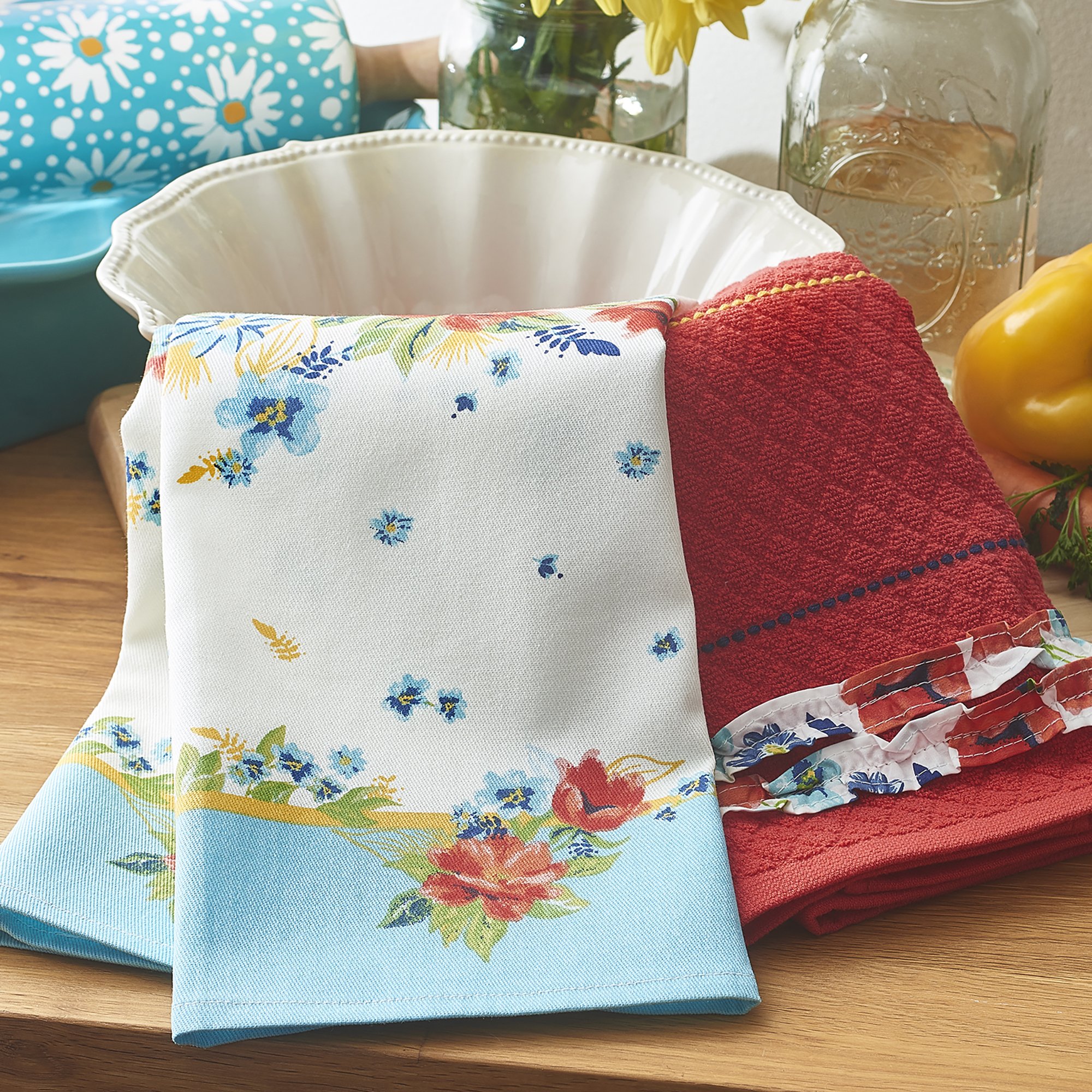 Pioneer Woman Spring Bouquet Kitchen Towels Set of 2 Dish Towel