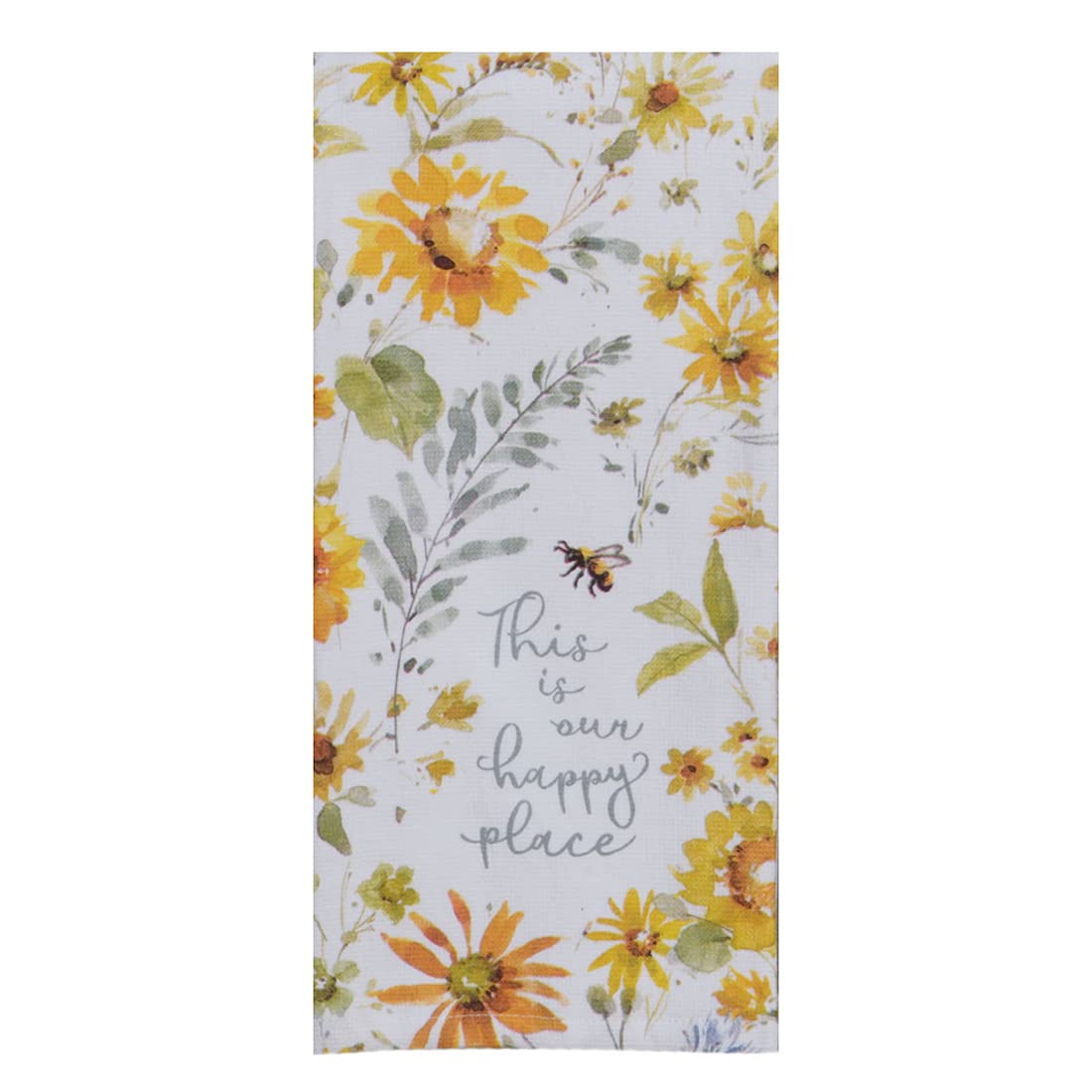 Sunflowers Forever This is Our Happy Place Dual Purpose Kitchen Terry Towel