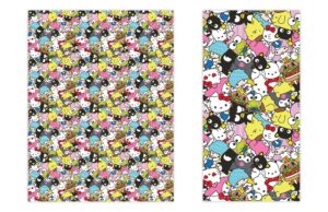 bioworld hello kitty anime characters all over print kitchen decor tea towel