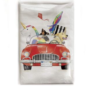 mary lake-thompson party animals cotton flour sack dish towel