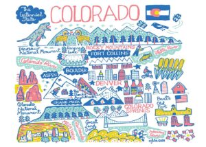 allport editions statescapes colorado kitchen towel - 100percent cotton kitchen dish towel ,(t2954)