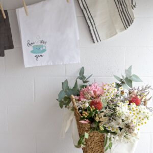 The Cotton & Canvas Co. Chai Love You Soft and Absorbent Kitchen Tea Towel, Flour Sack Towel and Dish Cloth