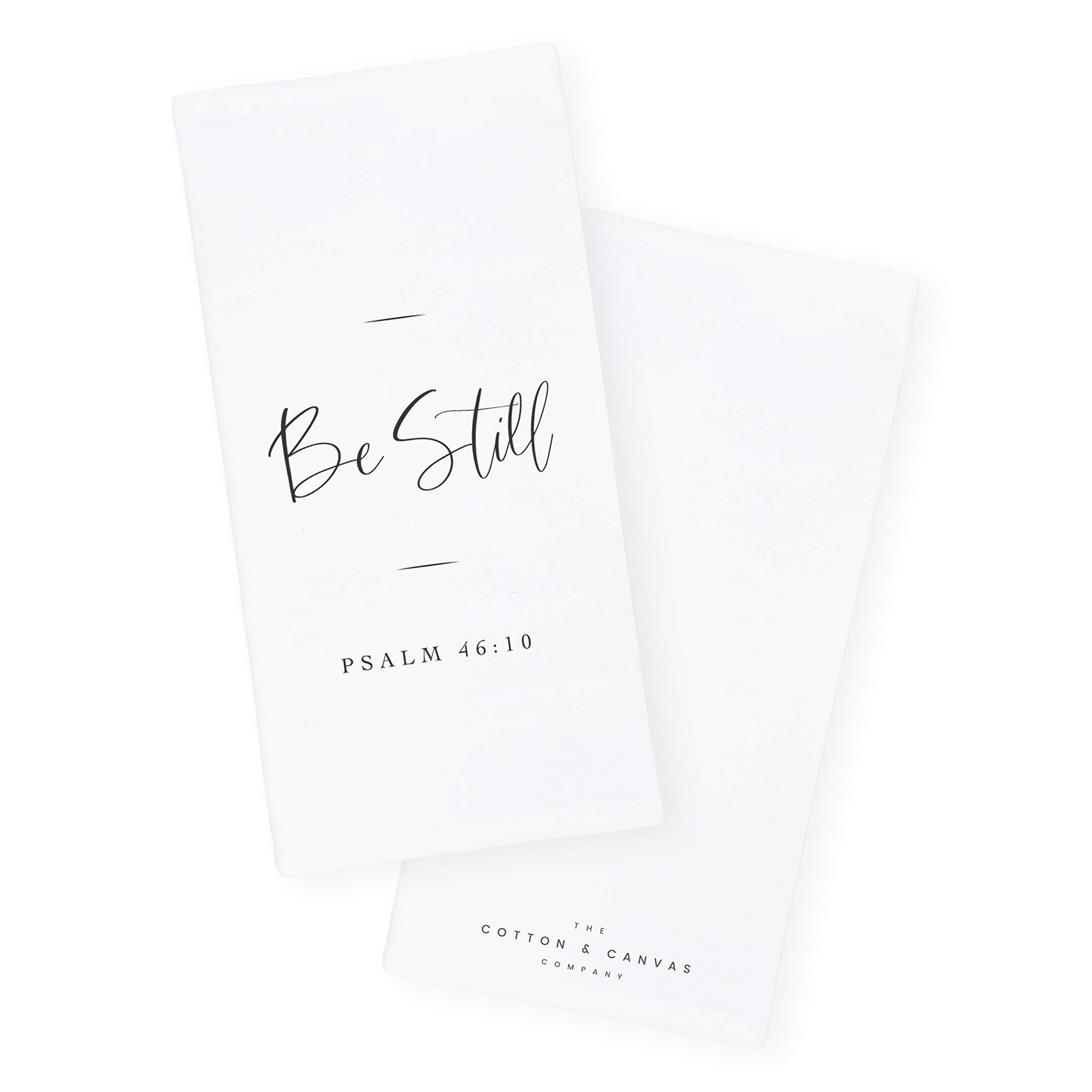 The Cotton & Canvas Co. Be Still, Psalm 46:10 Scripture, Bible, Religious, Soft and Absorbent Tea Towel, Flour Sack Towel and Dish Cloth