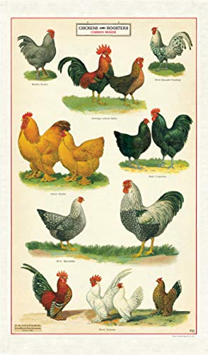 Cavallini Papers & Co. Chickens Tea Towel, Multicolor