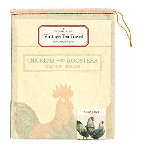 Cavallini Papers & Co. Chickens Tea Towel, Multicolor