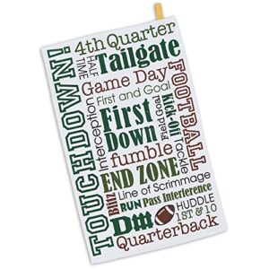 DII Football Decorations for Home & Kitchen Game Day Party Décor, Dishtowel Set, 18x28, Eat Drink Watch, 3 Piece