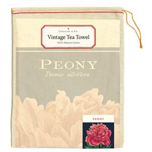 Cavallini Papers & Co Botanica Peony Tea Towel, Multi