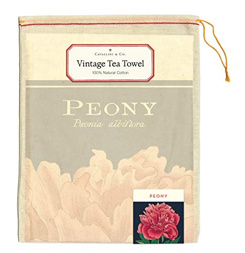 Cavallini Papers & Co Botanica Peony Tea Towel, Multi