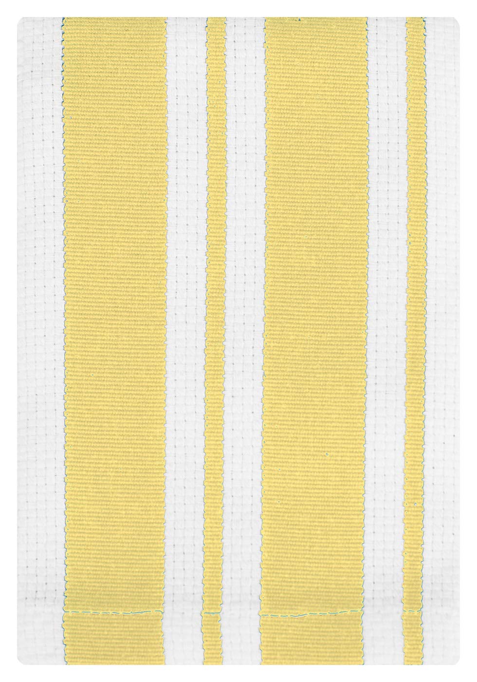 MU Kitchen Cotton Stripe Dish Cloth, 13 by 13-Inches, Set of 2, Daffodil