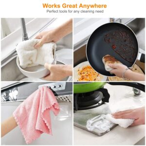 YesTree Kitchen Dish Towel, 8 Packs Super Absorbent Coral Velvet Dish Towels, Double-Sided Premium Drying Towels for Dishes, Bar Towels and Tea Towels, Washable Nonstick Oil Fast Drying