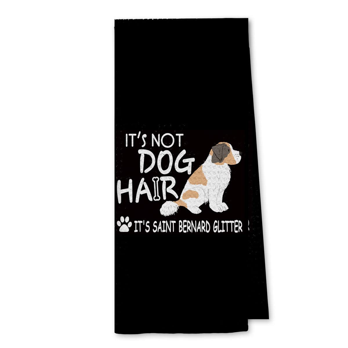 Dibor It’s Not Dog Hair It’s Saint Bernard Glitter Kitchen Towels Dish Towels Dishcloth,Cute Dog Decorative Absorbent Drying Cloth Hand Towels Tea Towels for Bathroom Kitchen,Dog Lovers Girls Gifts