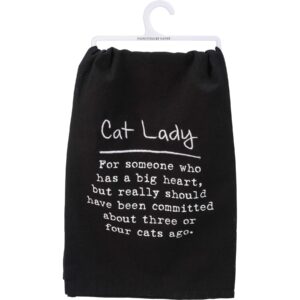 primitives by kathy kitchen towel-cat lady defined, 28" x 28", multicolor