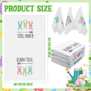 Set of 4 Happy Easter Kitchen Towels Bunny Eggs Easter Dish Towels 26 x 16 Inch Easter Bar Towels for Kitchen Hip Hop Cute Hand Towels Spring Drying Cloth Tea Towels for Baking Cooking Bathroom