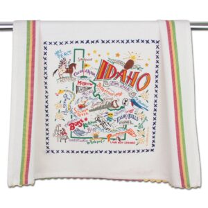 catstudio idaho dish towel - u.s. state souvenir kitchen and hand towel with original artwork - perfect tea towel for idaho lovers, travel souvenir