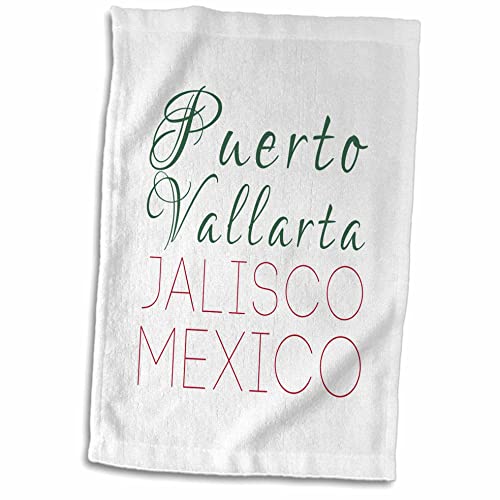 3dRose - Alexis Design - Mexican Cities - Puerto Vallarta, Jalisco, National Colors Patriot Mexico Home Town - Towels (twl-311607-1)