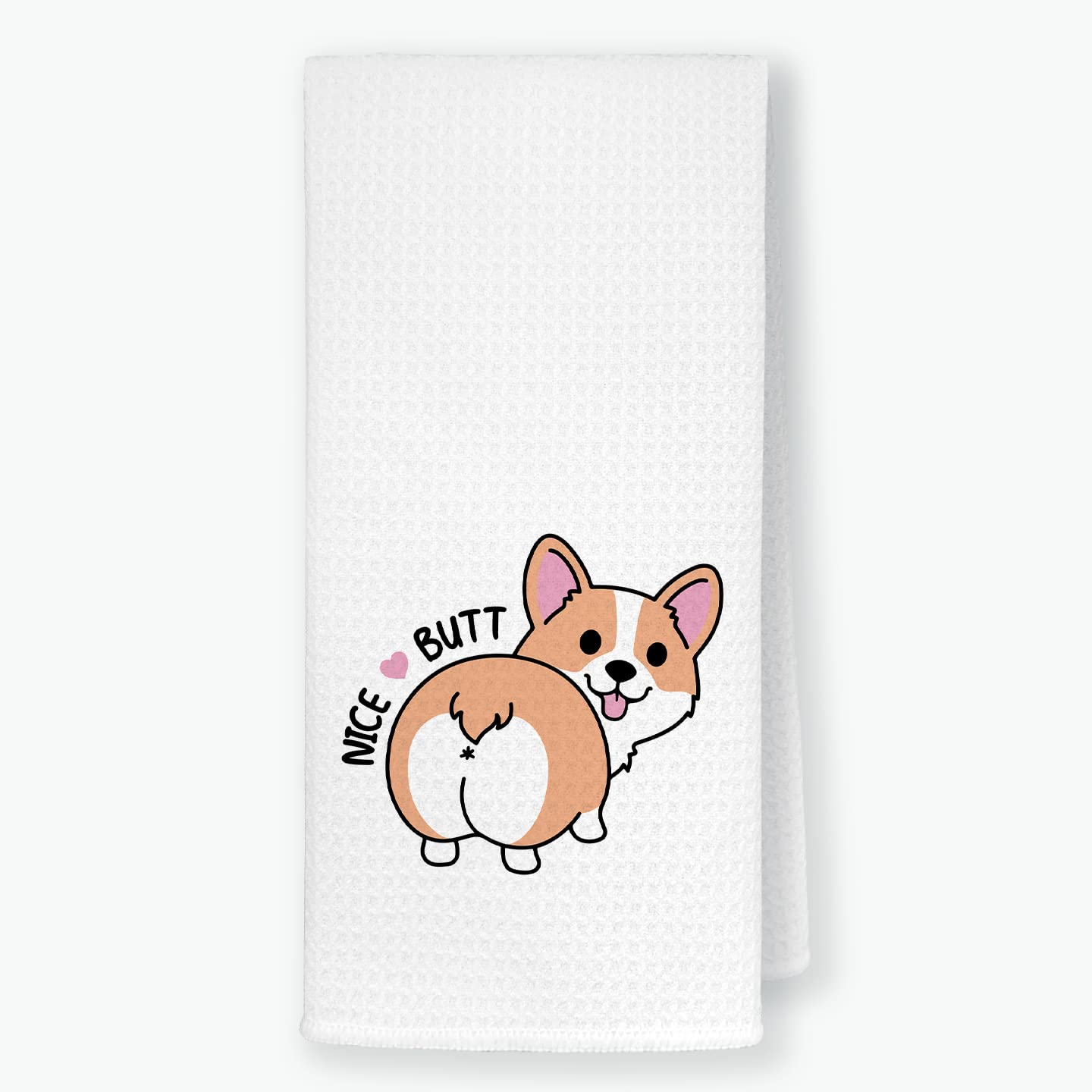 QODUNG Cute Smiling Corgi Soft Absorbent Hand Bathroom Towel 16x24 Inch,Funny Dog Decorative Absorbent Drying Cloth Hand Towels Tea Towels for Bathroom Kitchen,Dog Lovers Girls Gifts,Corgi Mom Gifts