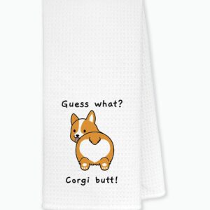 Cute Smiling Welsh Corgi Kitchen Towels Dishcloths 24"x16",Funny Puppy Dog Dish Towels Bath Towels Hand Towels,Gifts for Dog Lovers Girls Women,Corgi Mom Gifts