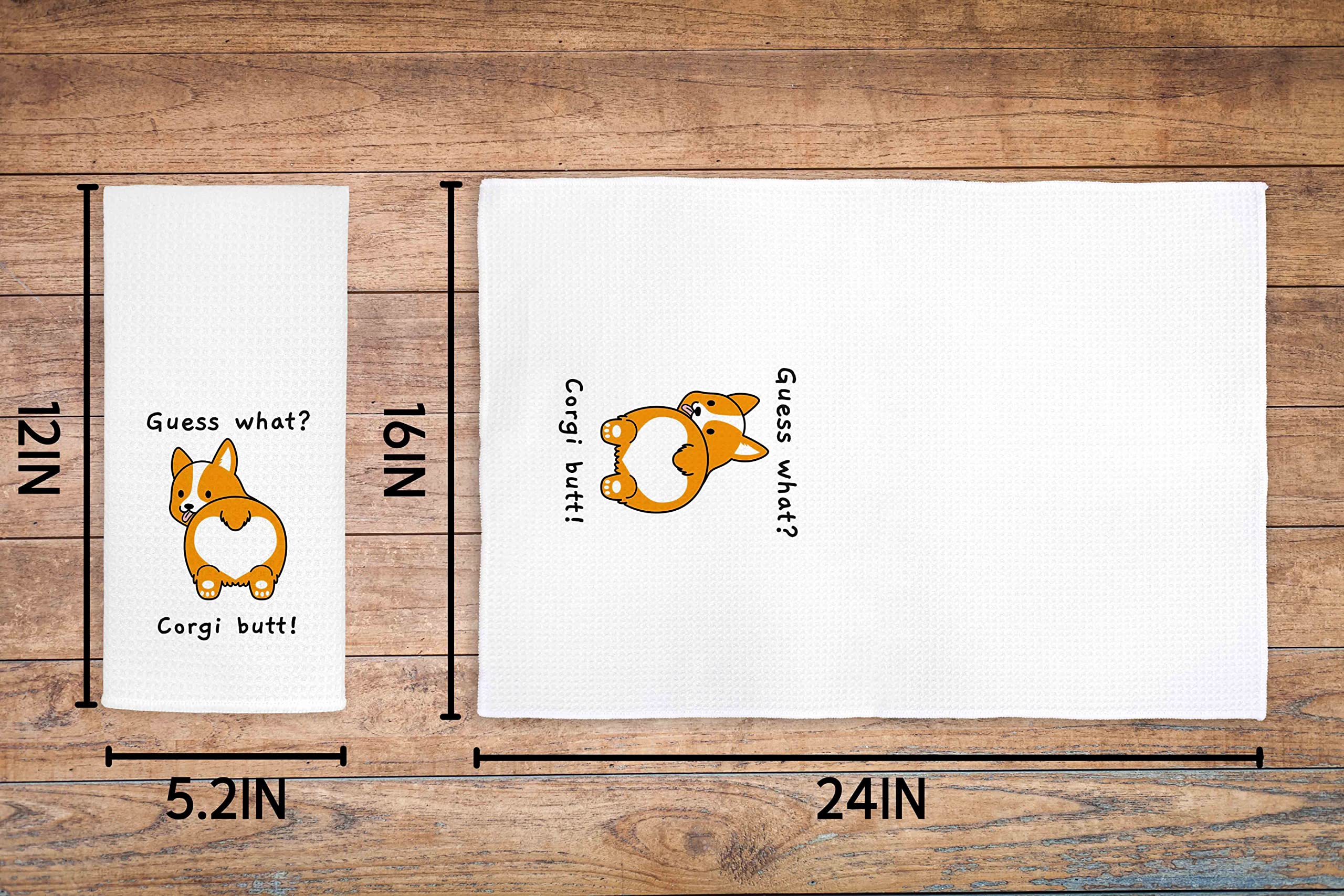 Cute Smiling Welsh Corgi Kitchen Towels Dishcloths 24"x16",Funny Puppy Dog Dish Towels Bath Towels Hand Towels,Gifts for Dog Lovers Girls Women,Corgi Mom Gifts