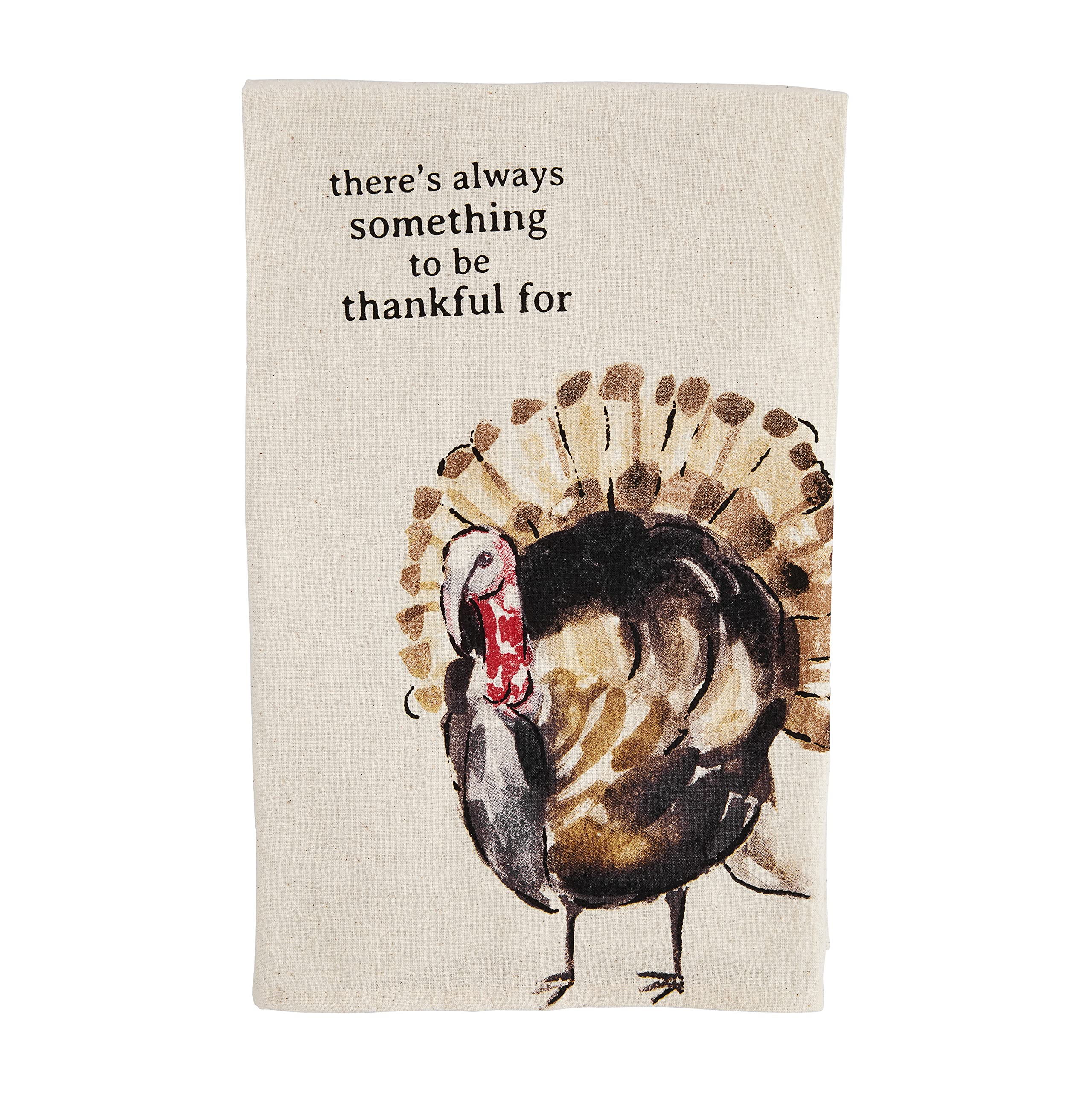 Mud Pie Fall Watercolor Flour Sack Towel, Thankful for, 26" x 16.5"