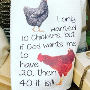 Chicken Hand Towel Humor - Funny Chicken Towel for Chicken Lovers - Chicken Math