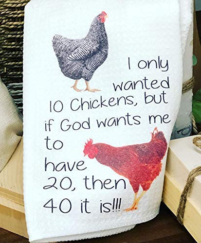 Chicken Hand Towel Humor - Funny Chicken Towel for Chicken Lovers - Chicken Math