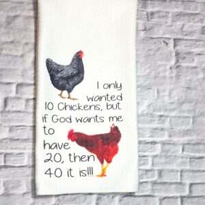 Chicken Hand Towel Humor - Funny Chicken Towel for Chicken Lovers - Chicken Math