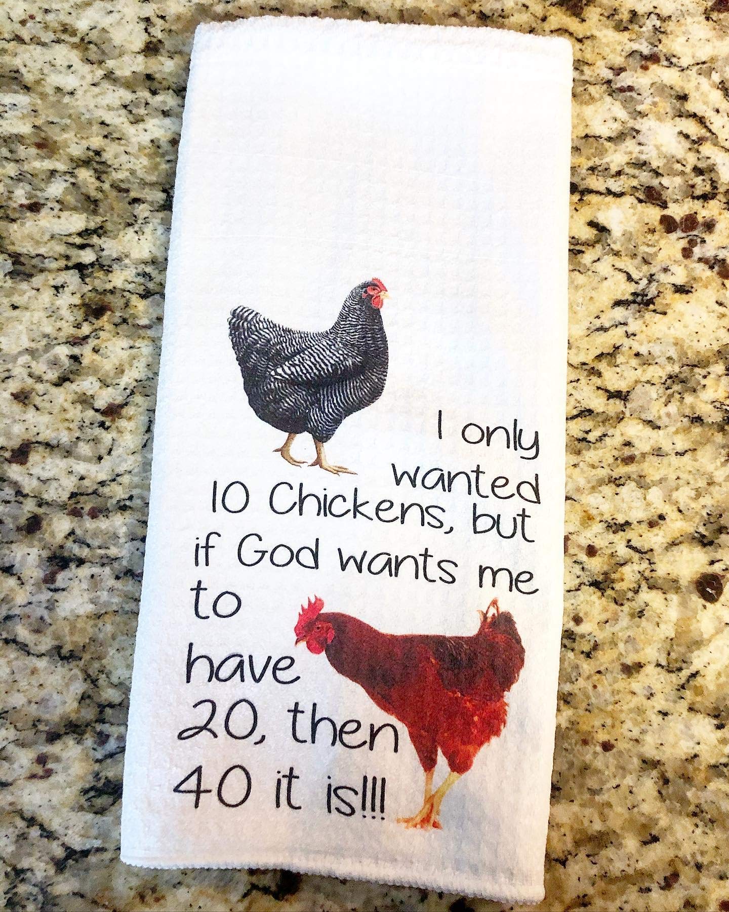 Chicken Hand Towel Humor - Funny Chicken Towel for Chicken Lovers - Chicken Math