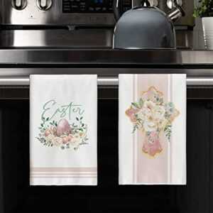 Artoid Mode Hello Spring Easter Egg Elegant Home Kitchen Towels, 18 x 26 Inch Holiday Spring Summer Ultra Absorbent Drying Cloth Dish Towels for Cooking Baking Set of 4